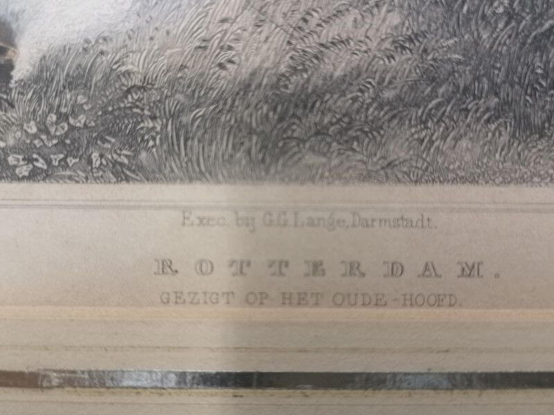 Rotterdam Gezicht op de Oude Hoofd Poort Maas gravure 1858 - 3dehands